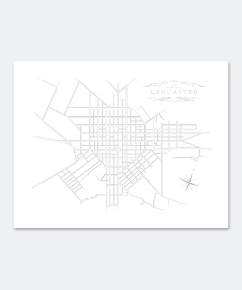 Lancaster City Map Poster – Ellicott & Co.